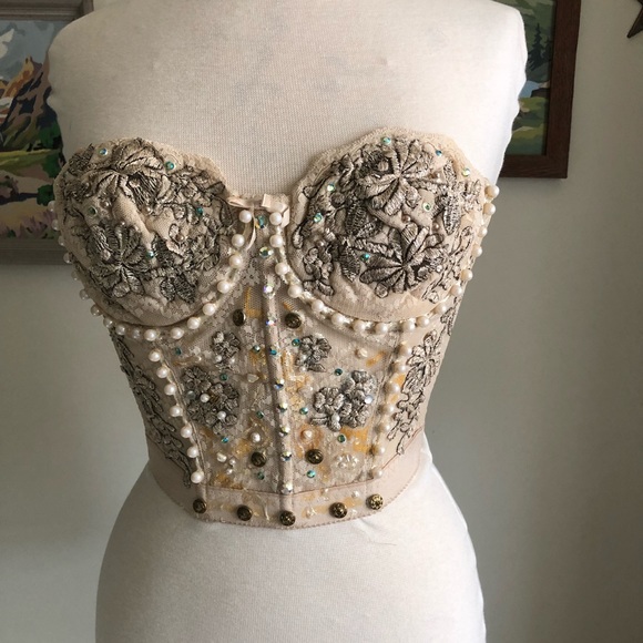 Tops | Vintage Handmade Embellished Bustier Bra | Poshmark
